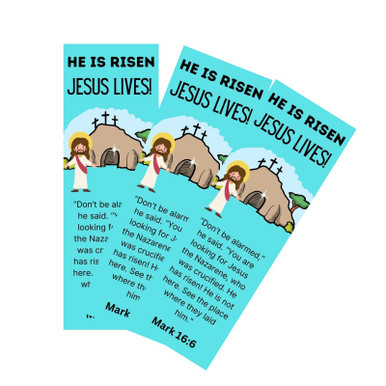 100 Count of Premium Religious He is Risen Jesus Lives Easter Bookmarks ...
