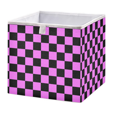 Checkerboard Black Pink Plaid Plaid Storage Basket Storage Bin ...