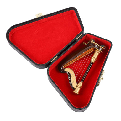 MILISTEN Miniature Harp Model Wooden Harp Instrument Dollhouse Musical ...