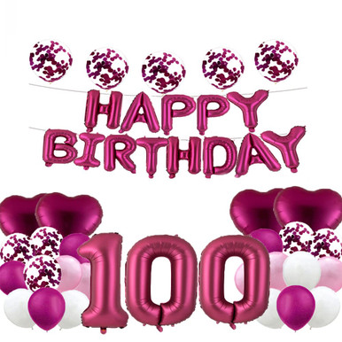 WXLWXZ Sweet 100th Birthday Balloon 100th Birthday Decorations Happy ...