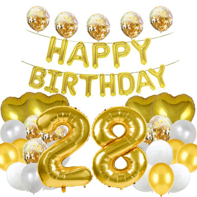 WXLWXZ Sweet 28th Birthday Balloon 28th Birthday Decorations Happy 28th ...