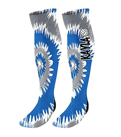FAN STAR Personalized Volleyball Knee High Socks, Custom Tie Dyed ...