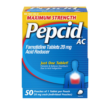 Pepcid AC Maximum Strength Heartburn Relief Tablets, Fast-Acting ...