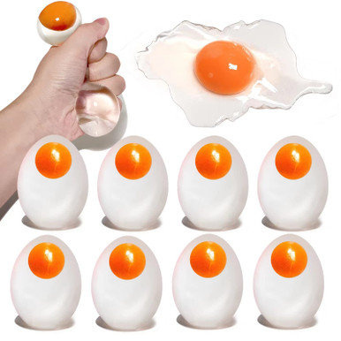 6 Pack Egg Stress Balls, Sensory Slime Egg Balls Squeeze Fidget Balls ...