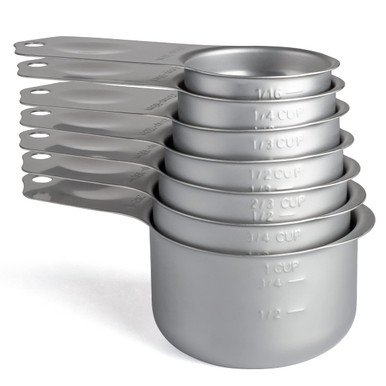 Stainless Steel Measuring Cups Set of 7 Heavy Duty Stackable Metal ...