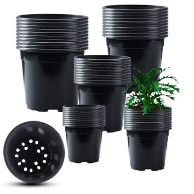 50Pcs Nursery Pots Variety Pack Plastic Pots for Plants,Mix Sizes ...