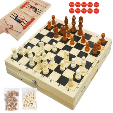NEROSUN Foldable Chess Set, Handmade Portable Travel Chess Game 2 in 1 ...