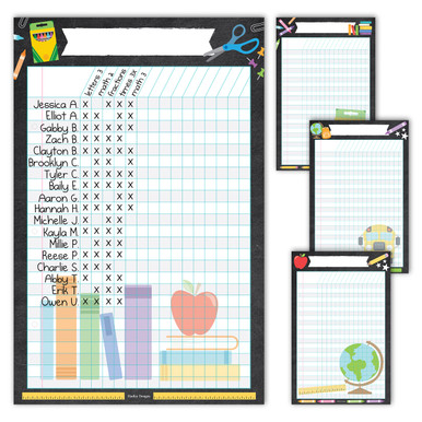 4 Colorful Chalk Data Charts Classroom Incentive Chart For Classroom ...