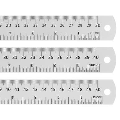 HARFINGTON 3pcs Stainless Steel Ruler 12 Inch 30cm & 16 Inch 40cm & 20 ...