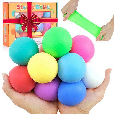 KLT Slowrising Stress Balls for Kids Adults- 12 Pack Stretch Squeeze ...