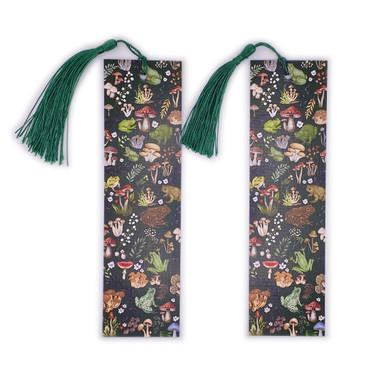TriluckyDeco 2PCS Mushroom Frog Aesthetic Green Bookmarks with Tassel ...