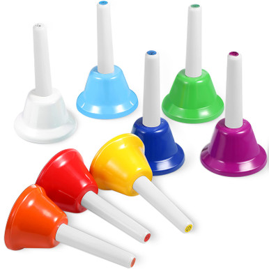 Nuanchu 8 Note Hand Bells for Kids, Musical Handbells Set Colorful Hand ...