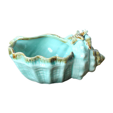 VOSAREA Ceramic Planter Pot Shell Flower Pot Mediterranean Style ...