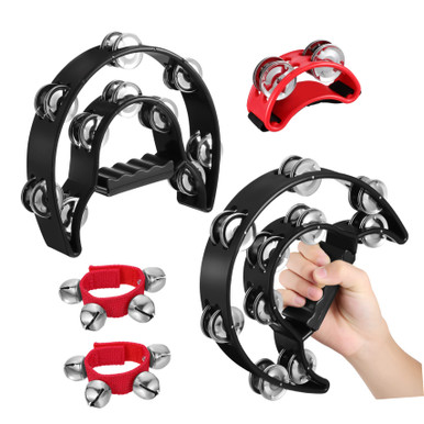 Mikinona 4pcs Rattle Suit Tambourine hand bells Musical wrist band ...