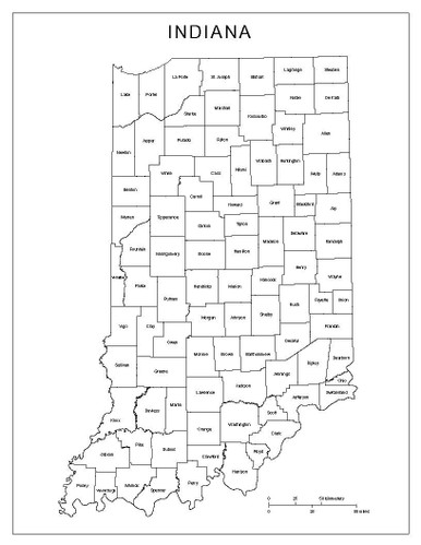 Map - Labeled County Map of Indiana Vivid Imagery Laminated Poster ...