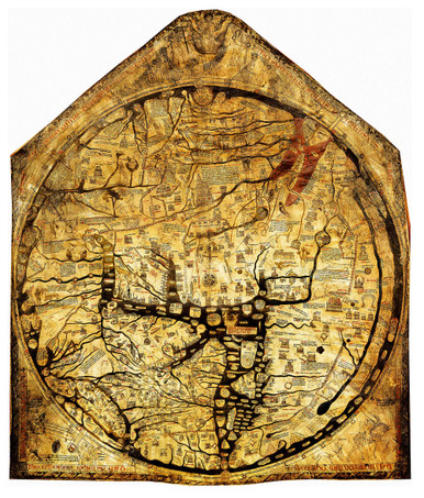 Hereford Mappa Mundi World Map - 1300s Medieval Decor Gift - Middle ...