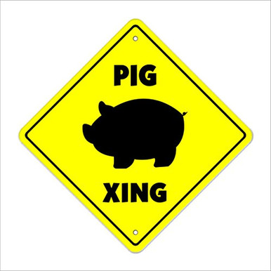 Pig Crossing Sign Zone Xing | Indoor/Outdoor | 14" Tall New Farmer hog ...