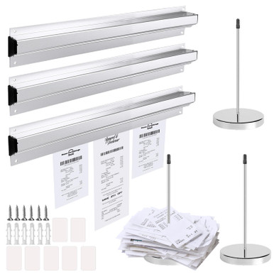 YEXEXINM 3 Pack Aluminum Slide Check Rack with 3 Pcs Receipt Holder ...