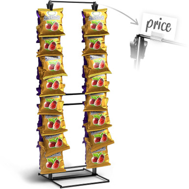 ROSROSE Chip Rack Display Stand, 2 Row Stand Display for Party, Chip ...