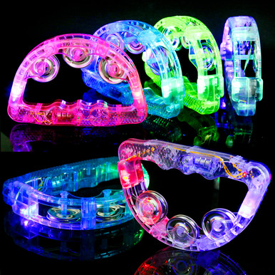 PROLOSO 10PCS Light up Tambourine Glowing in The Dark Handheld ...