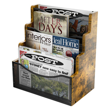 Huapormy Ladder Magazine Holder - Magazine Rack Floor&Wall Mounted Desk ...