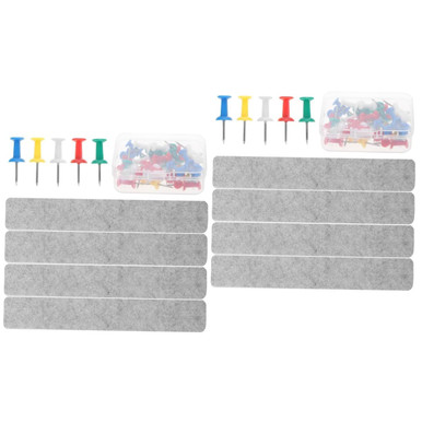 Operitacx 2 Sets Felt Board Push Pin Notes Board Bulletin Board Strips ...