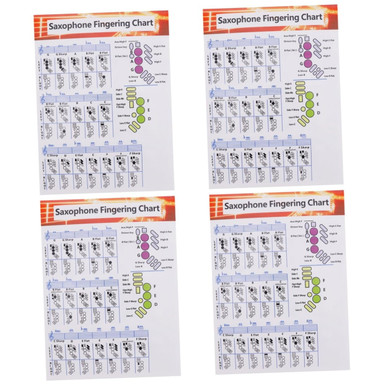 ibasenice 4pcs Sax Learning Guide Chart Poster Learn Sax and Fingering ...