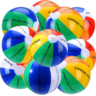Lunmon 12 Pcs 16 Inch Classroom Beach Ball Game Conversation Starter ...