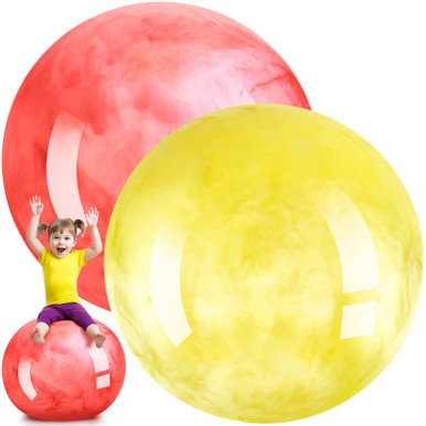 Meooeck 2 Pcs Giant Bouncy Balls Large Rubber Ball Inflatable ...