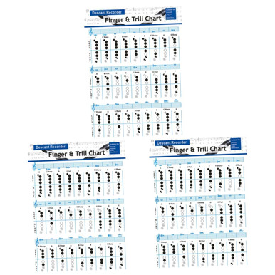 Milisten 3pcs Bass Recorder Chords Finger Chart Recorder Flute Guitar ...