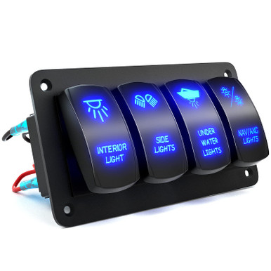 Okerny Customize 4 Gang Marine Boat Rocker Toggle Switch Panel ...