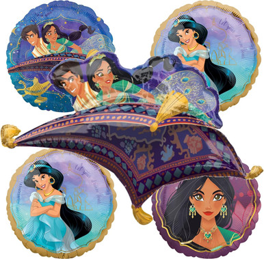 Princess Jasmine From Aladdin Balloons - Bouquet Of 5 Balloon ...