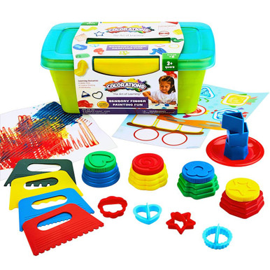Colorations Sensory Art Box - Finger Paint, Kit of 32, Stampers ...