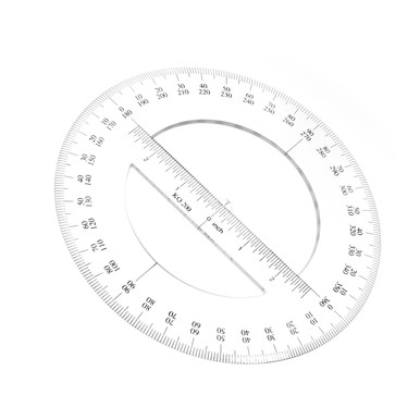 Hegebeck 360 Degree Clear Protractor 20cm/8 Inch Diameter Plastic Math ...