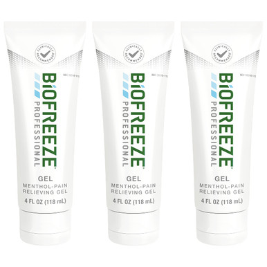 Biofreeze Gel 4 FL OZ Tube (Pack Of 3) Professional Strength Menthol ...