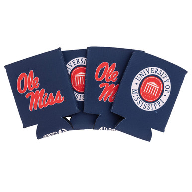 Ole Miss University of Mississippi Can Insulator Beverage Cooler 4 Pack ...