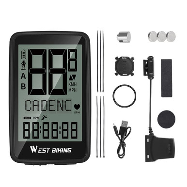 BUZHI USB Cycling Speedometer Cordless Bilingual Bicycle Cadence ...