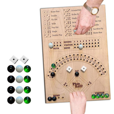 EOQIFJM Baseball Dice Board Game, Wooden Board Game with Dice and ...