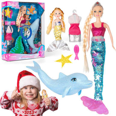 Mermaid Princess Doll Playset, Color Changing Mermaid Tail by Reversing ...