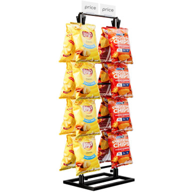 Puricon Chip Rack Display Stand, 2 Row with 32 Clips Chip Stand Display ...