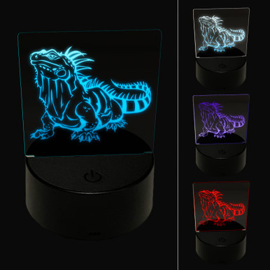 Sniggle Sloth Lazy Lounging Lizard Iguana 3D Illusion LED Night Light ...