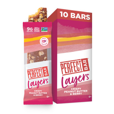 Perfect Bar Layers Crispy Peanut Butter & Berry Bar, Protein Snack ...