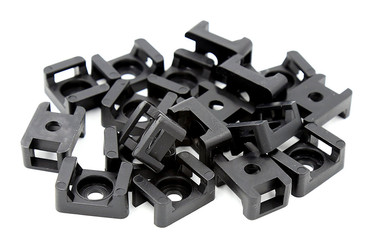 iExcell 100 Pcs Black 9mm Plastic Wire Buddle Cable Tie Mount Saddle ...