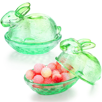 Domensi 2 Pieces Easter Glass Candy Dish with Lid Covered Candy Bowl ...