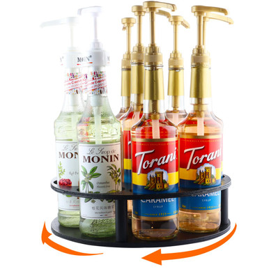 Rotating Coffee Syrup Organizer 9 Bottles Coffee Syrup Rack for ...