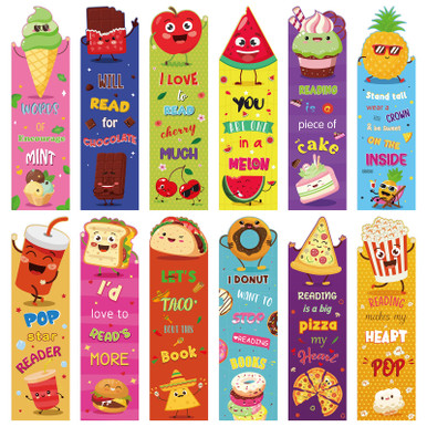 Waenerec Bookmarks for Kids 72PCS Cute Summer Fruit Bookmarks Colorful ...