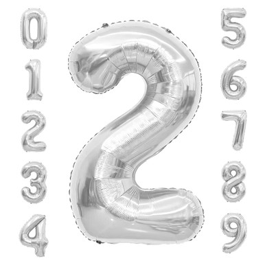 Number Balloon, Number Balloons 40 Inch, Silver Number Balloons, Number ...