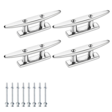 VEITHI 4 inch Boat Cleat Flat Top 4 Pack, 316 Stainless Steel Boat Dock ...