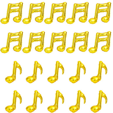 Kawailay 20 Pcs Music Note Foil Mylar Balloons Music Themed Balloons ...