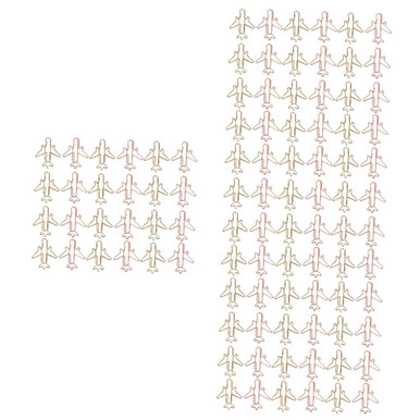 LALAFINA 96 Pcs Paper Clip Airplane Bookmarks Files Clamp Mini Binder ...